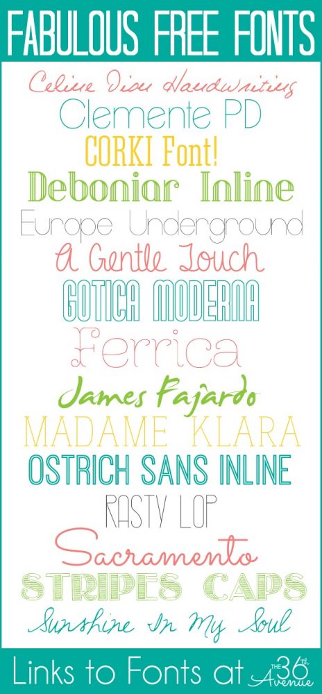 Free Fonts ~ Fabulous Edition | The 36th AVENUE