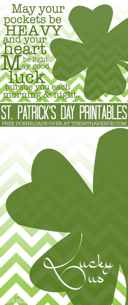 St. Patricks Day Free Printables | The 36th AVENUE