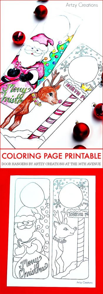 Christmas Coloring Page – Door Hanger Printables | The 36th AVENUE